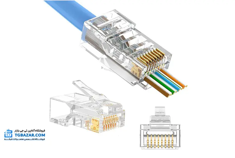 خرید اینترنتی کانکتور شبکه RJ-45 CAT6 پایان عبور end-Pass-Through ...